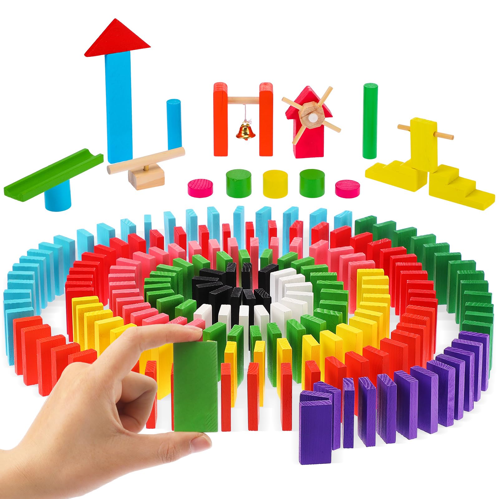 Mua Shappy 300 Pcs Wooden Dominoes Set Large Dominoes with 12 Domino ...