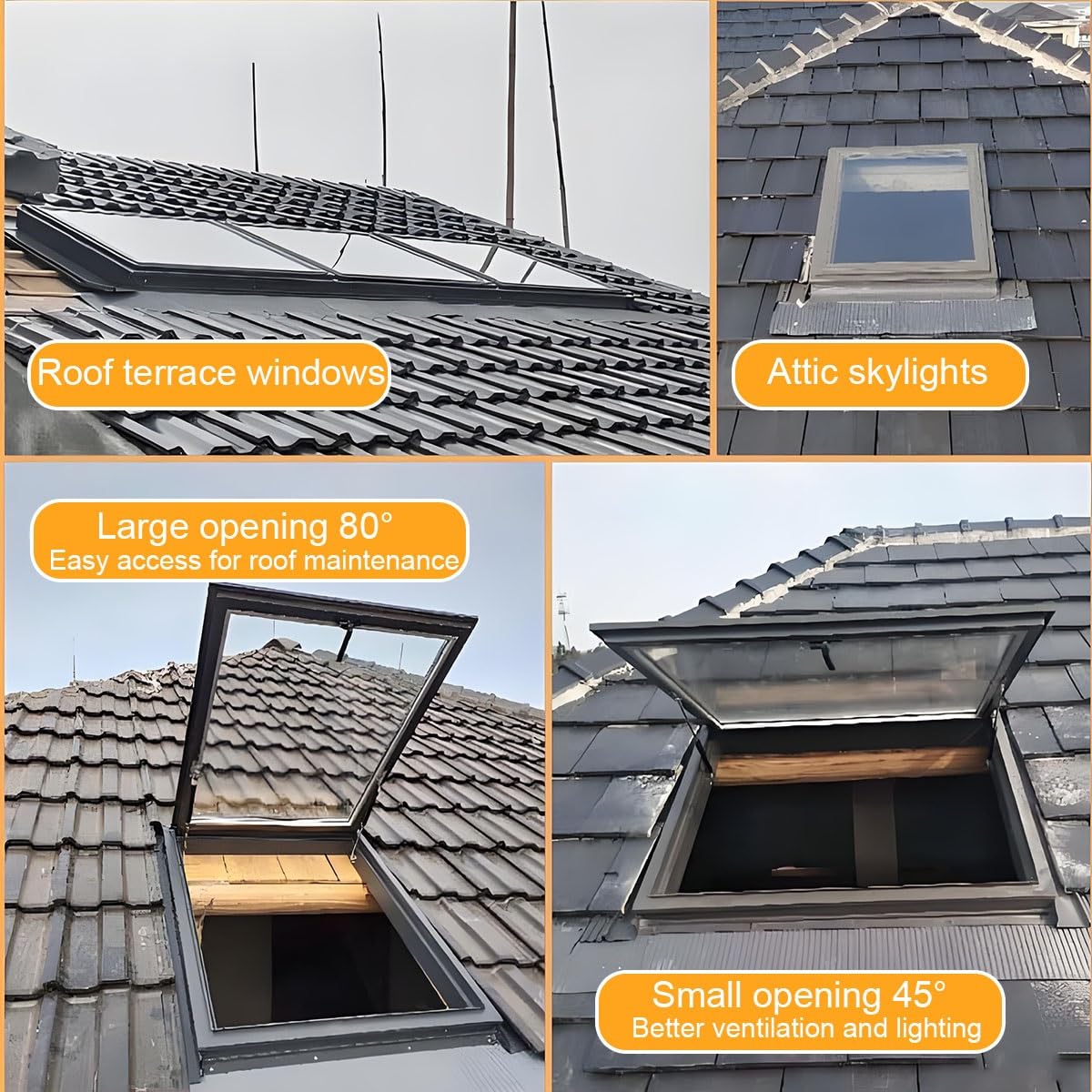 Skylight Roof Window, Sloped Flat Roof Lighting Well Window For Indoor Attic, Egress Roof Window ...