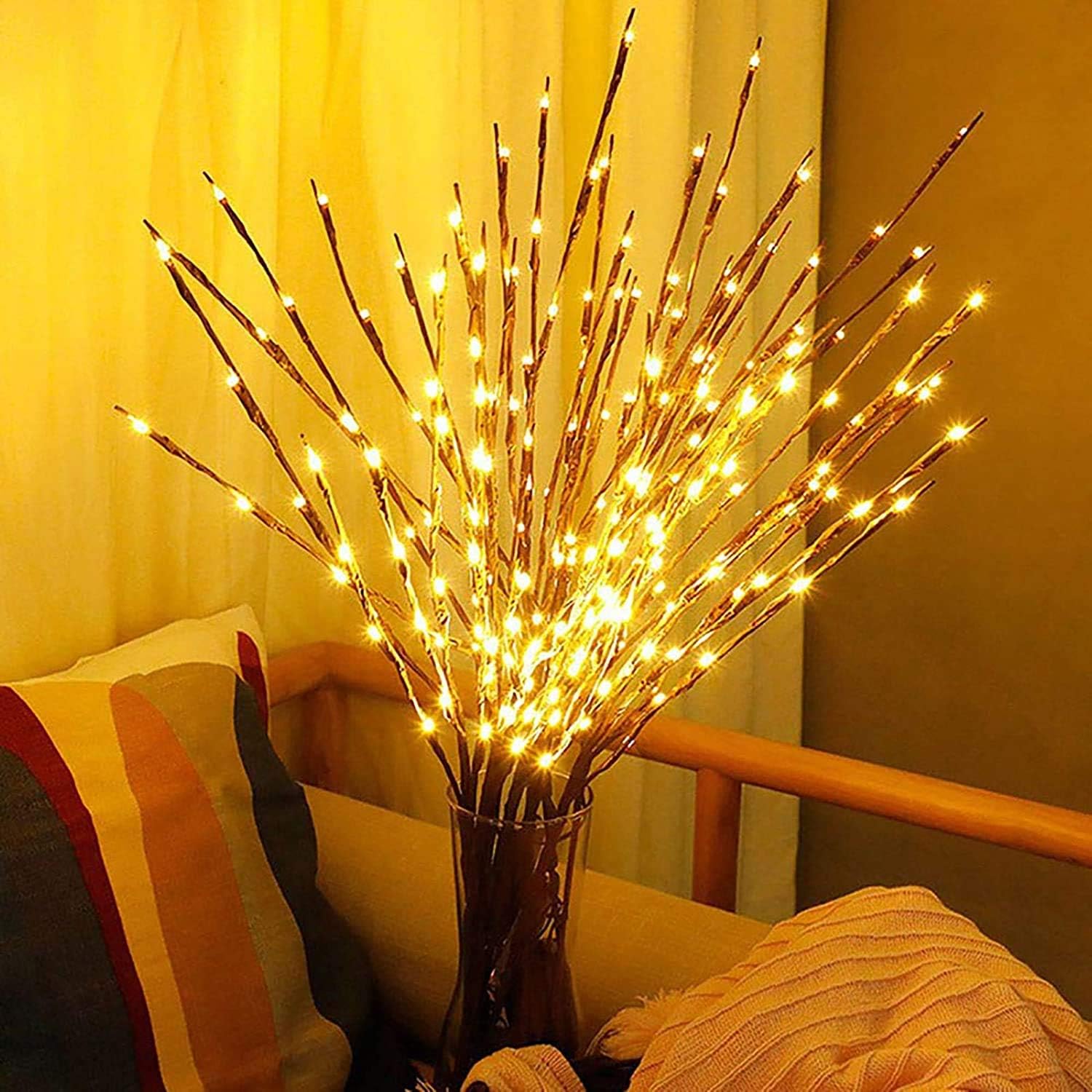 2PCs LED Luces de Rama, Purplecrystal Ramas de Arbol con Luz LED, 40 ...