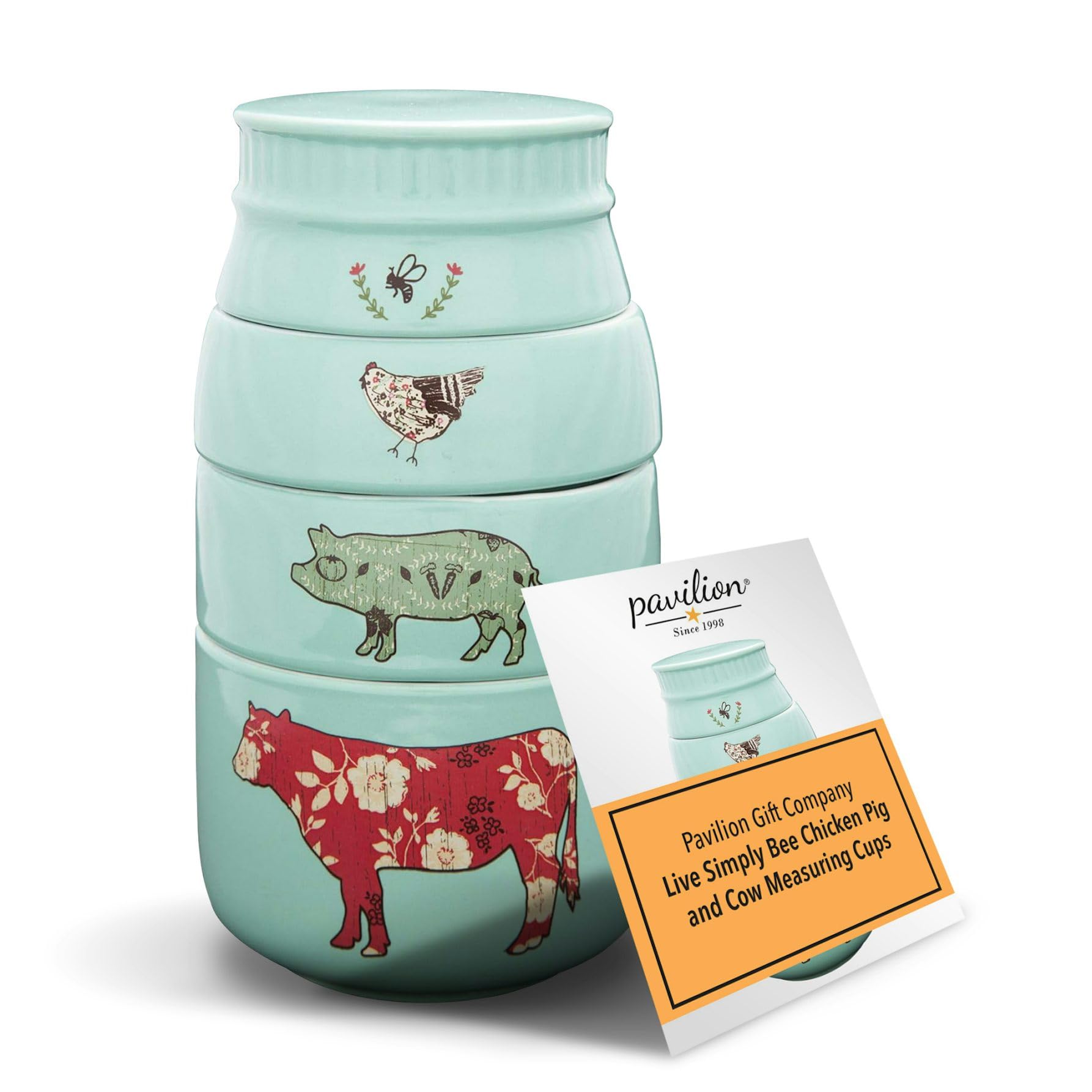 Pavilion Gift Company - 'Live Simply Bee, Chicken, Pig, and Cow' - 4 ...
