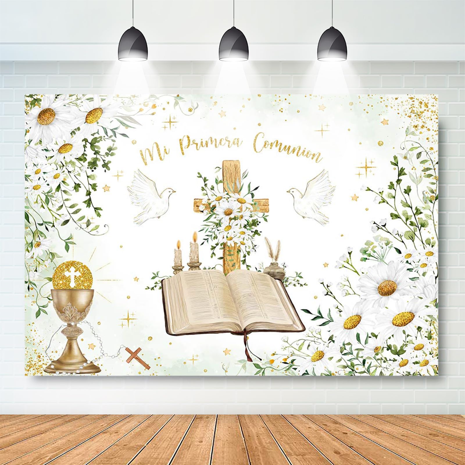 Mocsicka Mi Primera Comunion Backdrop First Holy Communion Baptism ...