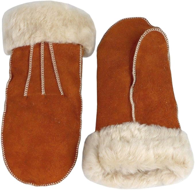 Amazon.com: Genuine Sheepskin Mittens, Real Shearling Mittens Handmade ...