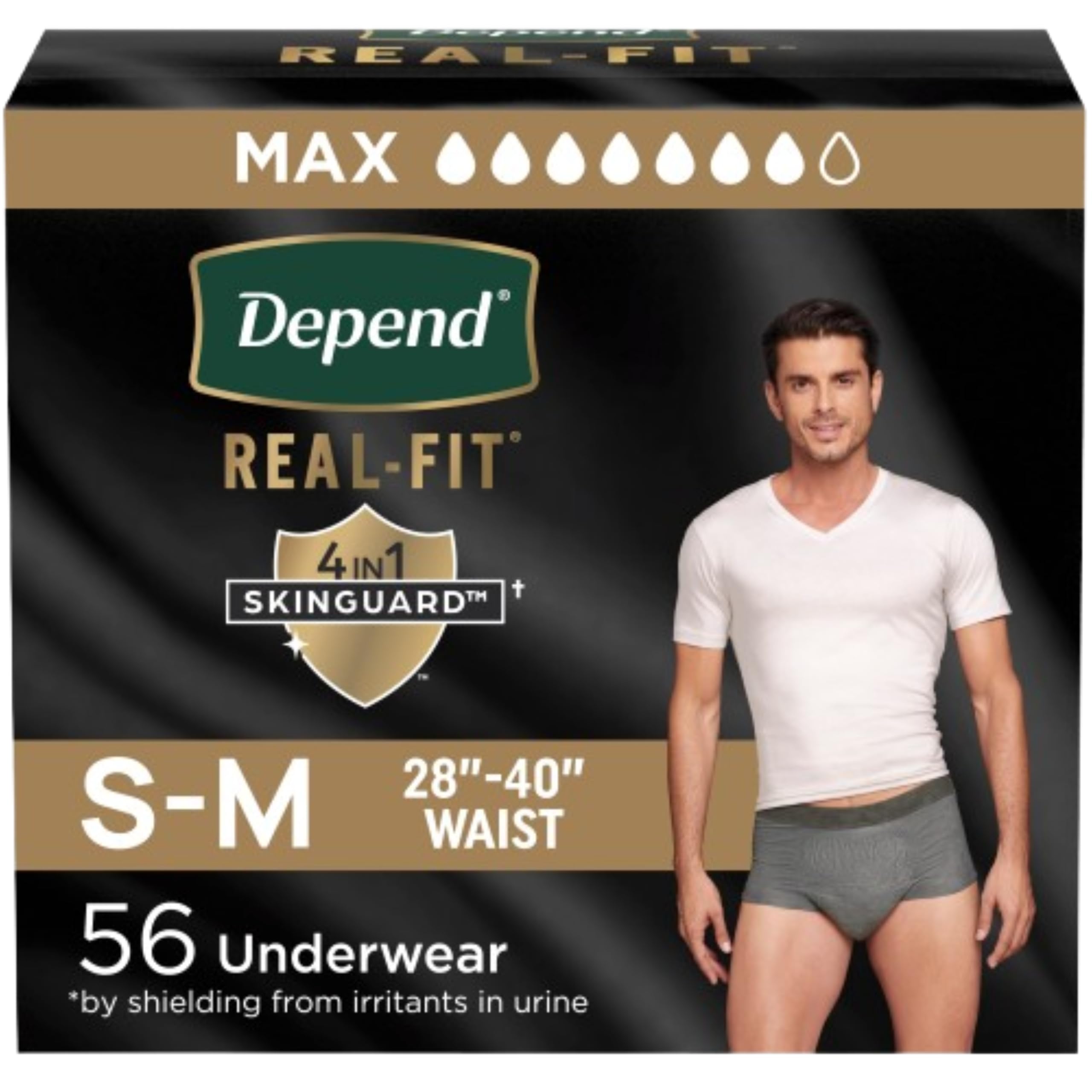 Depend Real Fit Incontinence Underwear for Men, Disposable, Maximum ...