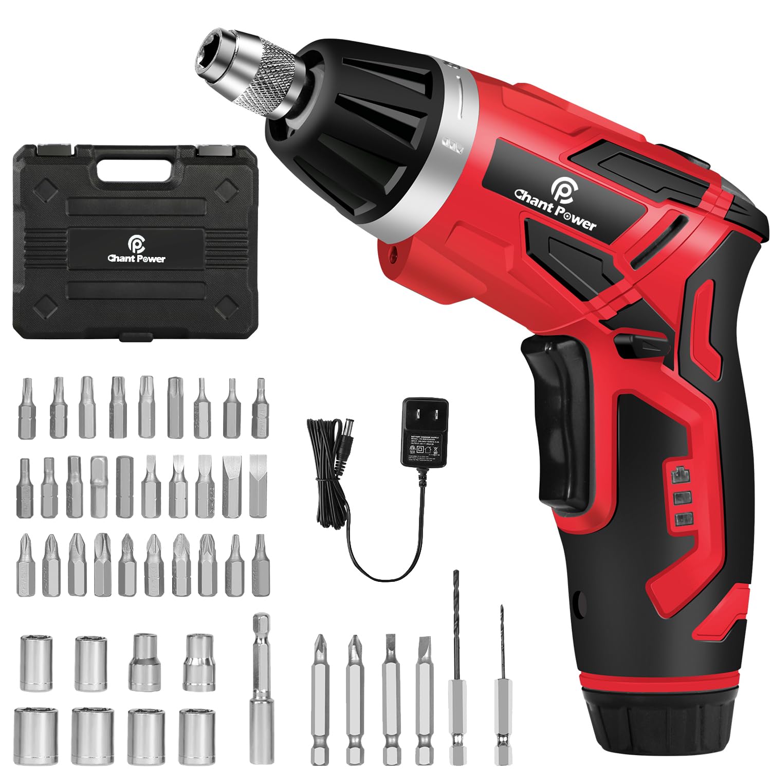 C P CHANTPOWER Cordless Electric Screwdriver Set?6+1 Torque Gears,1/4 ...