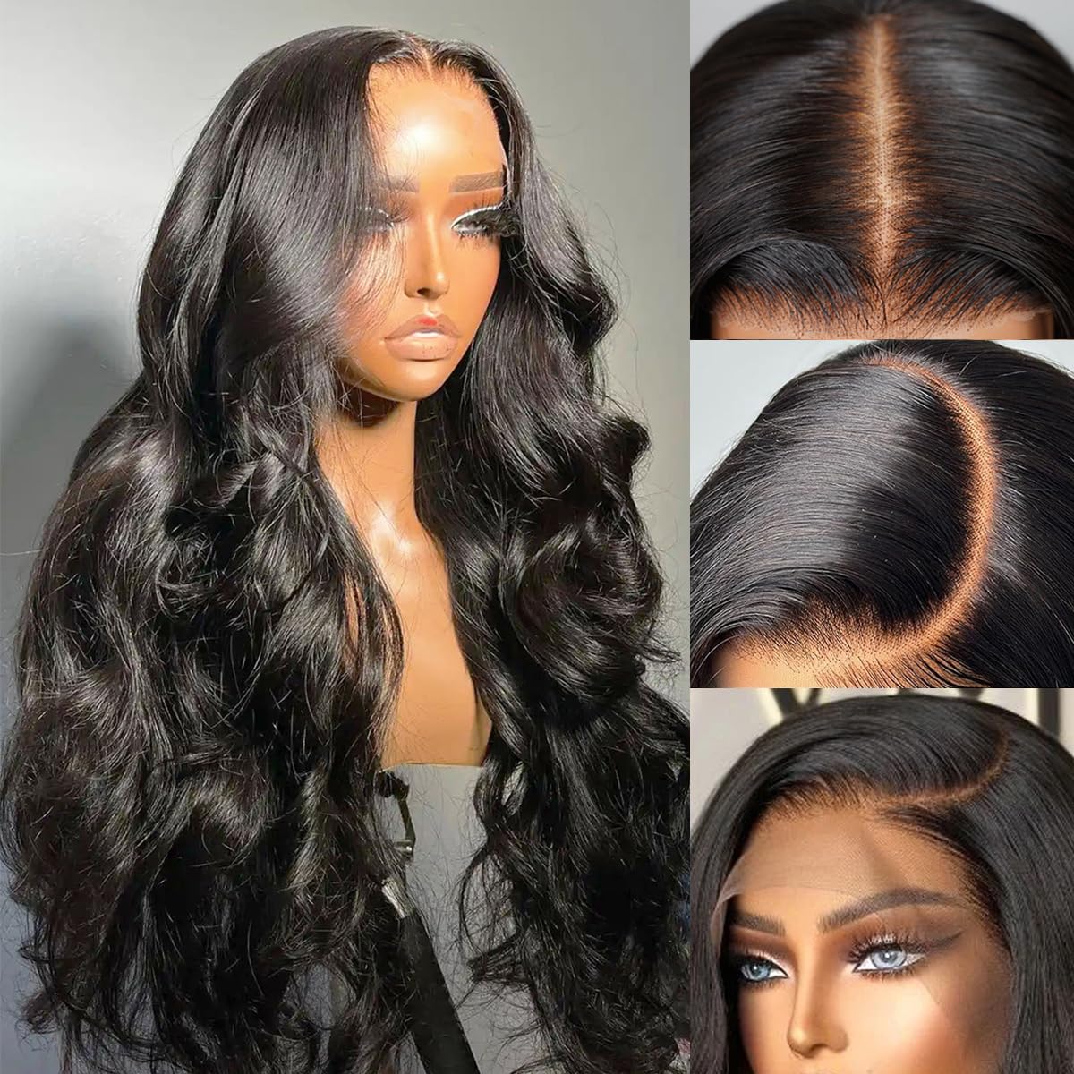 OCTSUN 24" Body Wave Lace Front Wigs Human Hair Pre Plucked Glueless ...