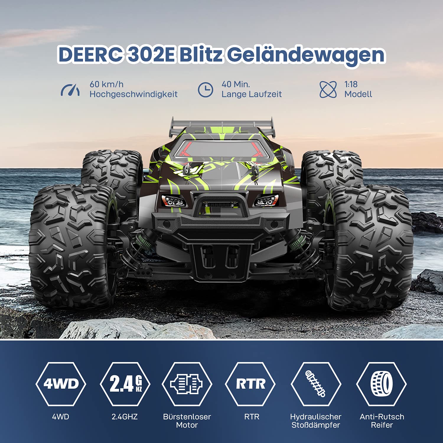 Mua DEERC 302E Remote Control Car with Brushless Motor, 60 km/h High ...