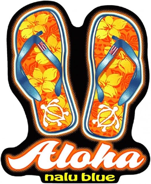 Amazon.com: Nalu Blue Hawaiian Hawaii Aloha Slipper Slippahs Flip Flops ...