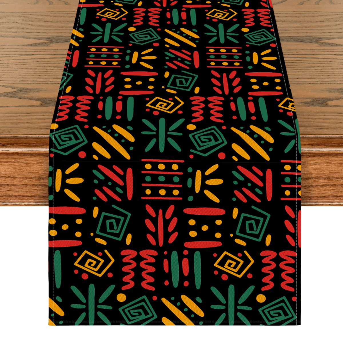 Artoid Mode Traditional African Tribal Juneteenth Table Runner, Black ...