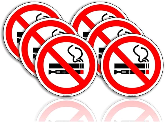 No Smoking No Vaping 2 in. Clear Sticker Car Window Door Decal Pack of ...