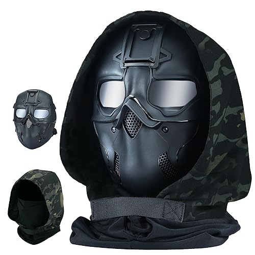 Guayma Airsoft Paintball Mask Tactical Full Face Cyberpunk Mask with ...