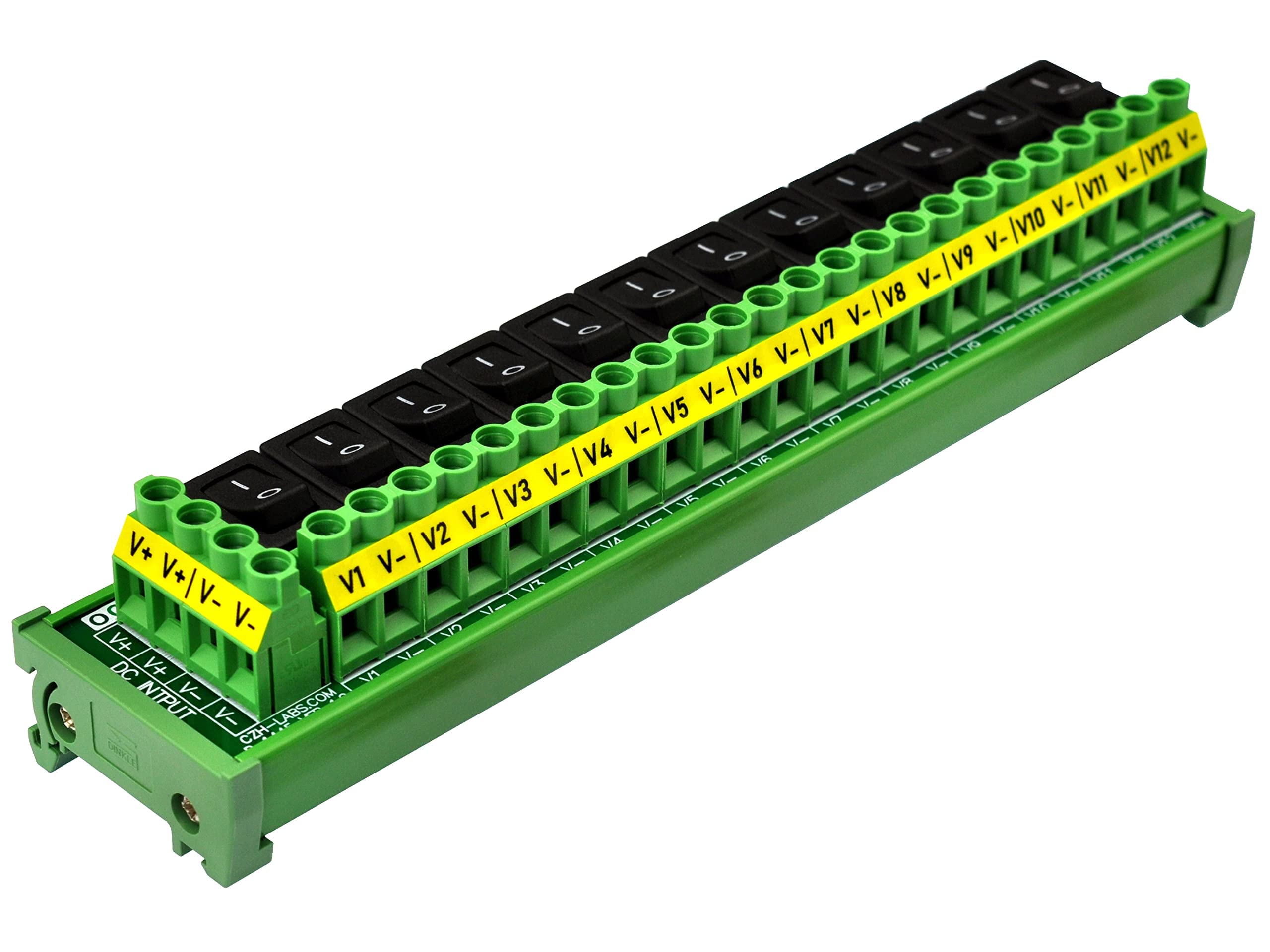 Mua DIN Rail Mount 12 Channel Rocker Switch DC Power Distribution Strip ...