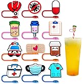Amazon.com: 12Pcs Nurse Straw Covers Cap for Tumblers Cup, 10mm Medical ...