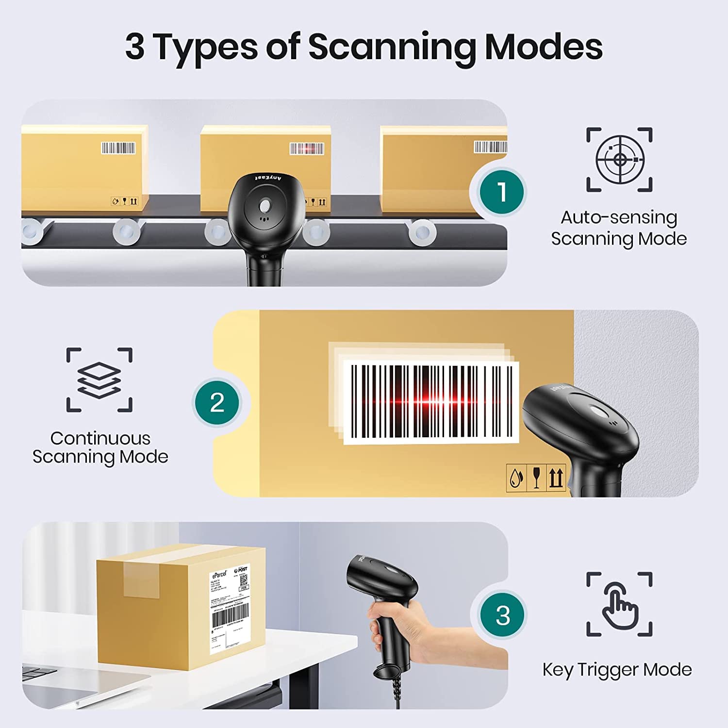 Mua Barcode Scanner with Stand, USB Wired Inventory 2D 1D QR Code Scanner for Computer POS MAC ...