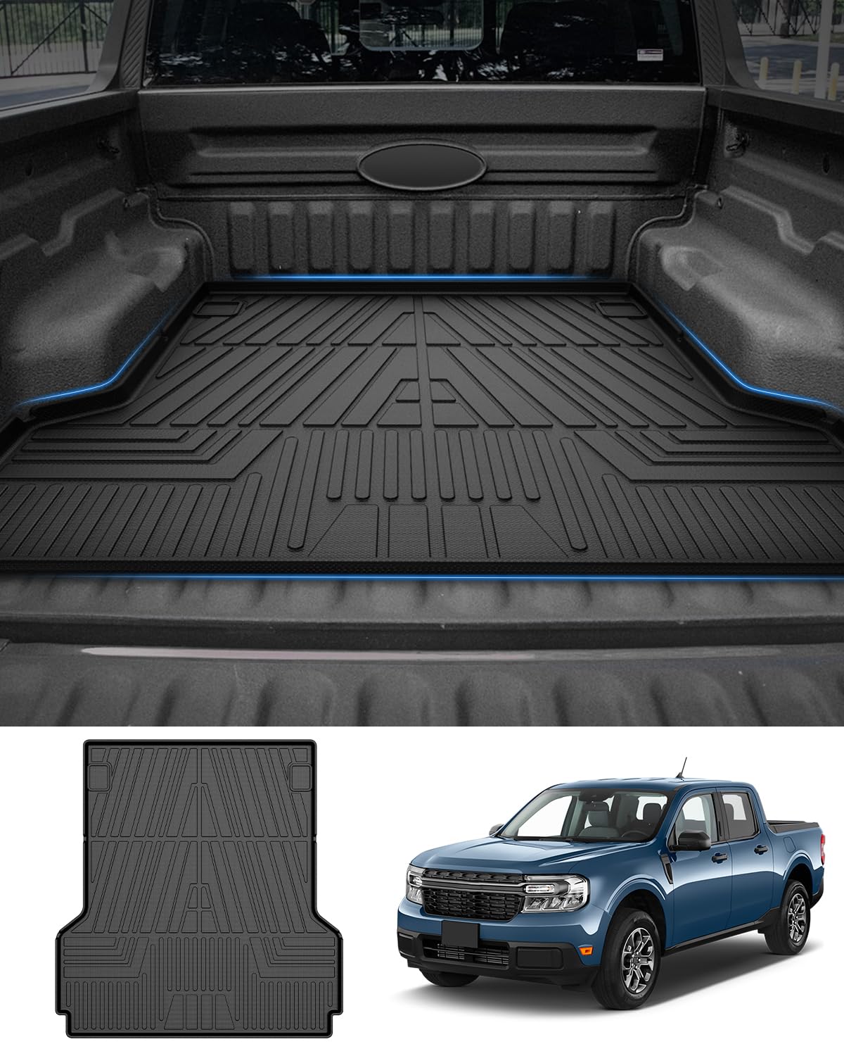 Powerty Truck Bed Mat for Ford Maverick (Gas & Hybrid Models) 2022 2023 ...