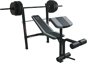 Amazon.com: Cap Barbell Exercise Combo Bench with 80-Pound Weight Set ...