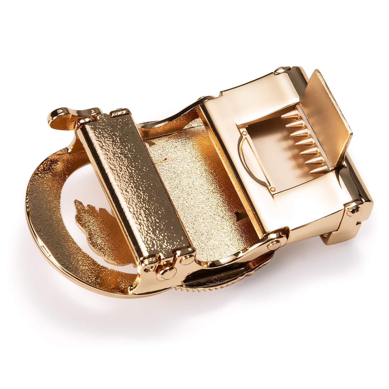 Barry.Wang Mens Ratchet Belt,Bat Buckle Belts Leather Slide Strap Mardi ...