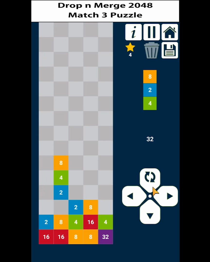 2048 Drop n Merge Numbers: Match 3 Columns Puzzle - App on Amazon Appstore