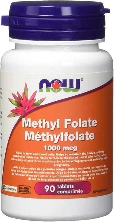 Now Methyl Folate, 1000mcg, 90 Tablets 90 Count: Amazon.ca: Health ...