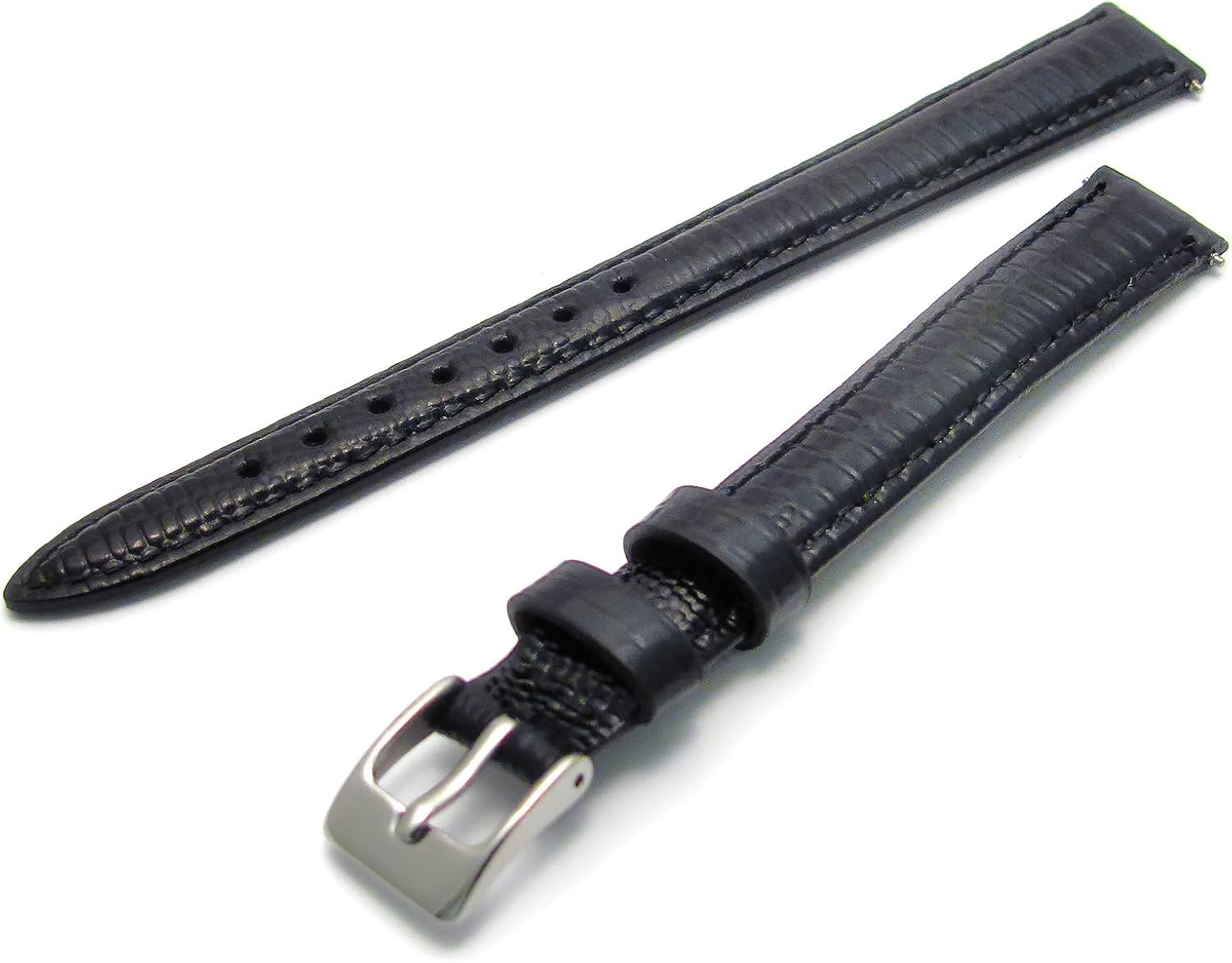 Extra Long XL Women's Leather Watch Strap Band Lizard Grain (Flat ...