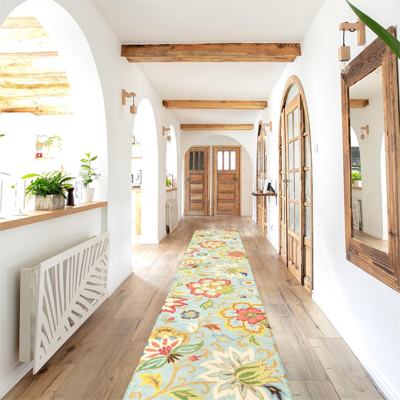 Lahome Floral Extra Long Runner Rugs for Hallways - Runner Rug 2x10 Non ...