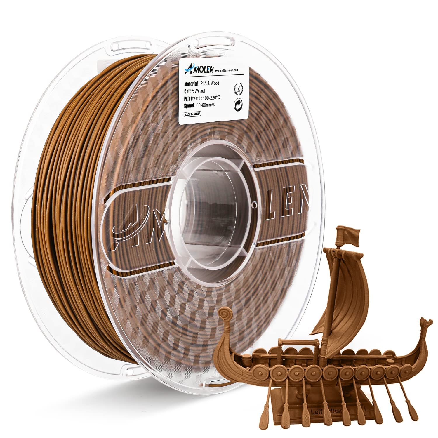 Mua AMOLEN Printing Filament 1.75mm Dark Wood Walnut PLA 3D Printer ...