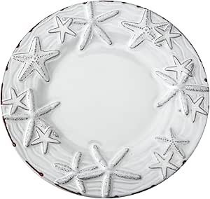 Amazon.com | Mud Pie 104022 Starfish Dessert Salad Plate, 8", White: Plates