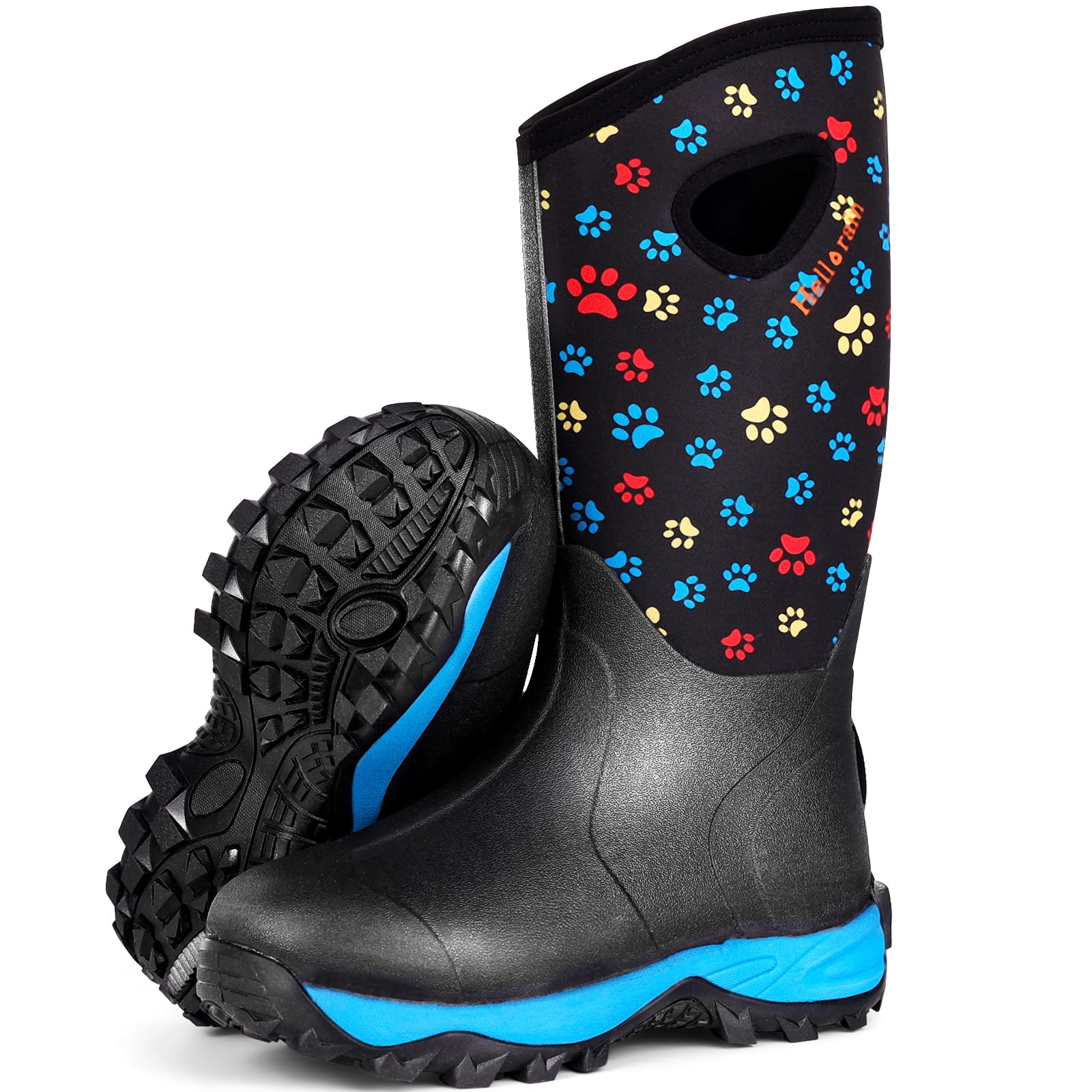 Hellorain Women's Rain Boots, Neoprene Rubber Boots, Waterproof ...