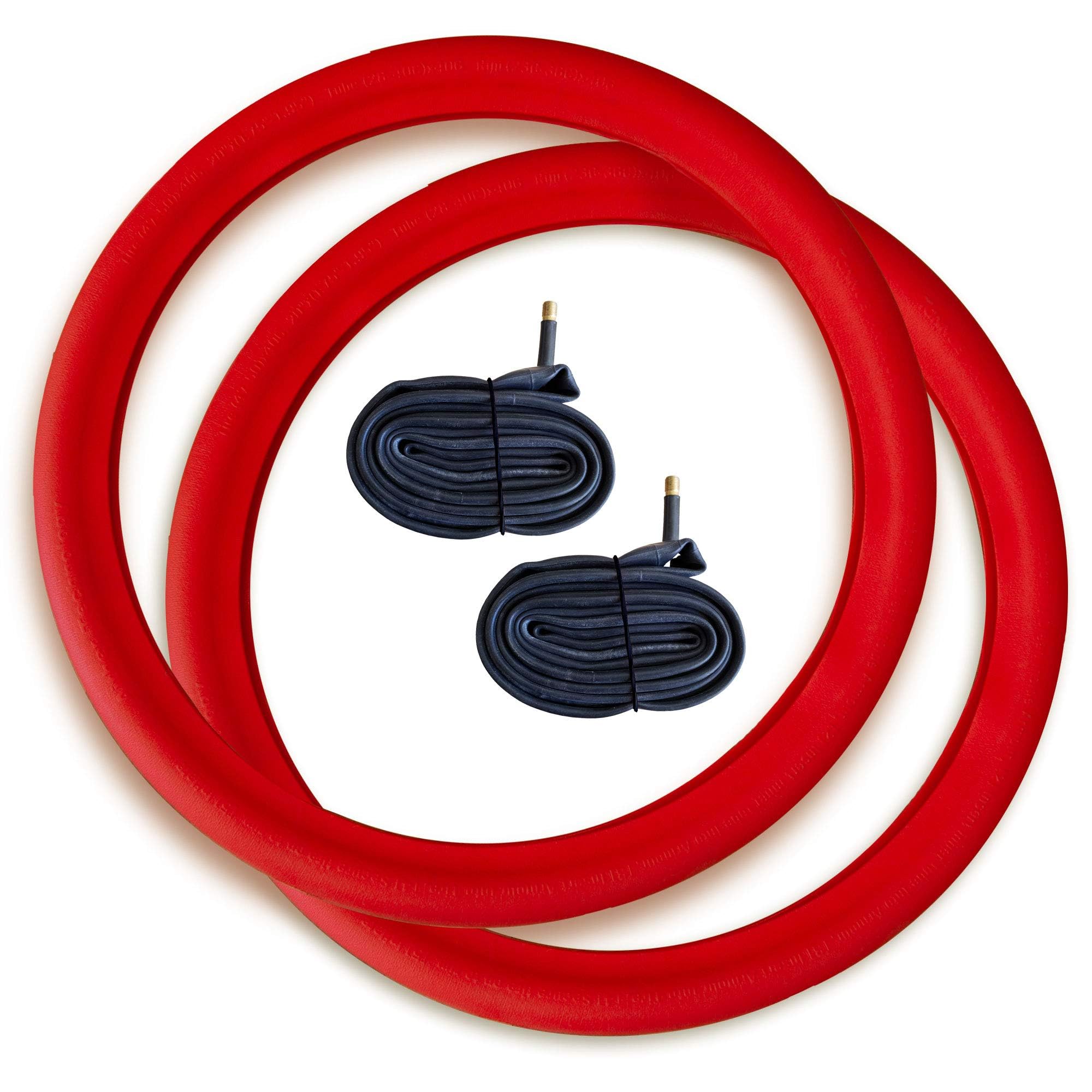 Tannus Armour Tire Inserts, 2 No Flat Bicycle Tire Inserts with 2 Tubes ...