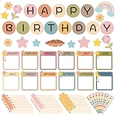 Amazon.com: Tokcousun 75-Piece Boho Birthday Chart Set - Rainbow ...