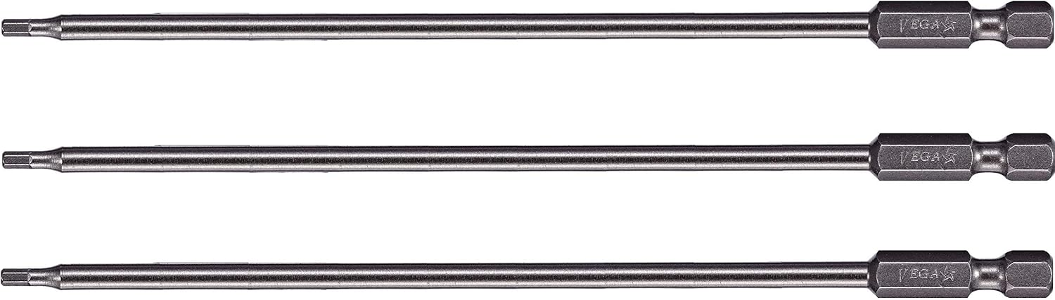 VEGA 7/64" Hex Power Bits. Professional Grade ¼ Inch Hex Shank, Long ...