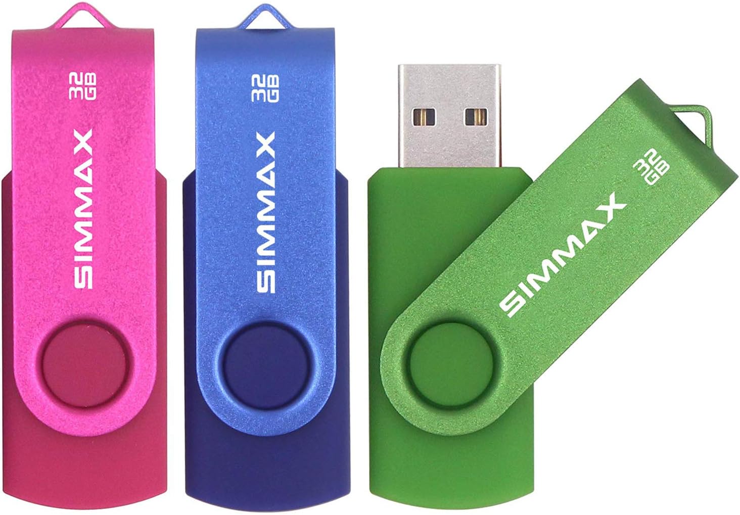 Amazon.com: SIMMAX 3 Pack 32GB Memory Stick USB 2.0 Flash Drives Swivel ...