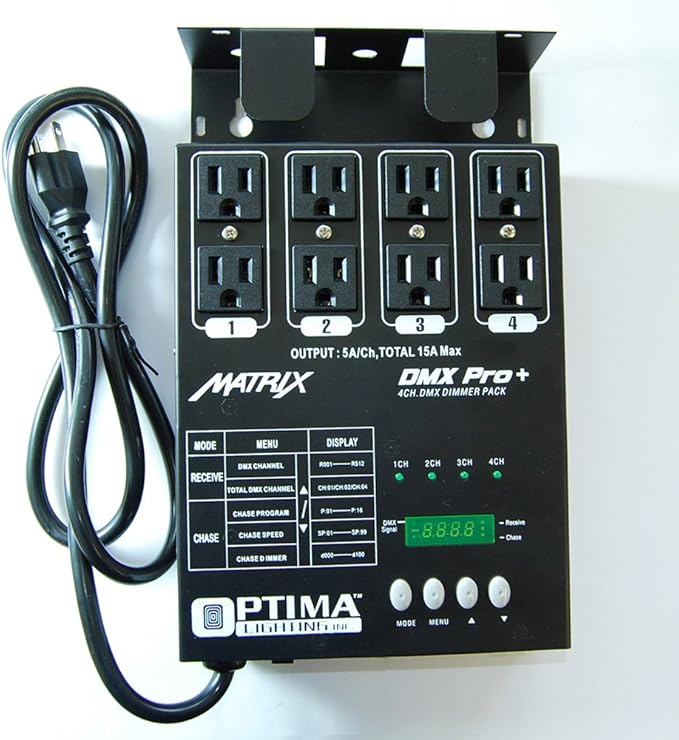 Amazon.com: MATRIX DMX PRO 4 Channel Double Output Dimmer Pack: Musical ...