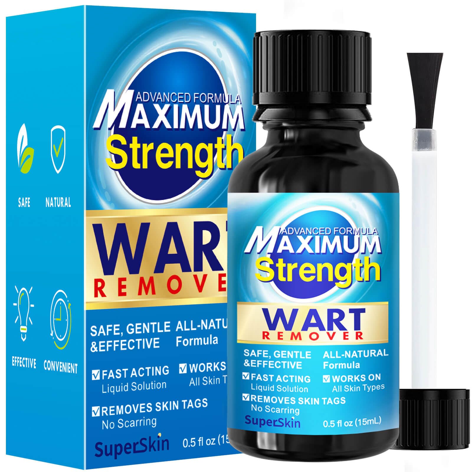 Super-Skin Wart Remover, Maximum Strength Salicylic Acid Liquid Fast ...