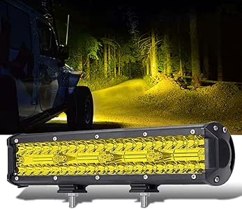 Amazon.com: 12 Inch Yellow Fog Lights 240W 24000LM Sammanlight LED ...