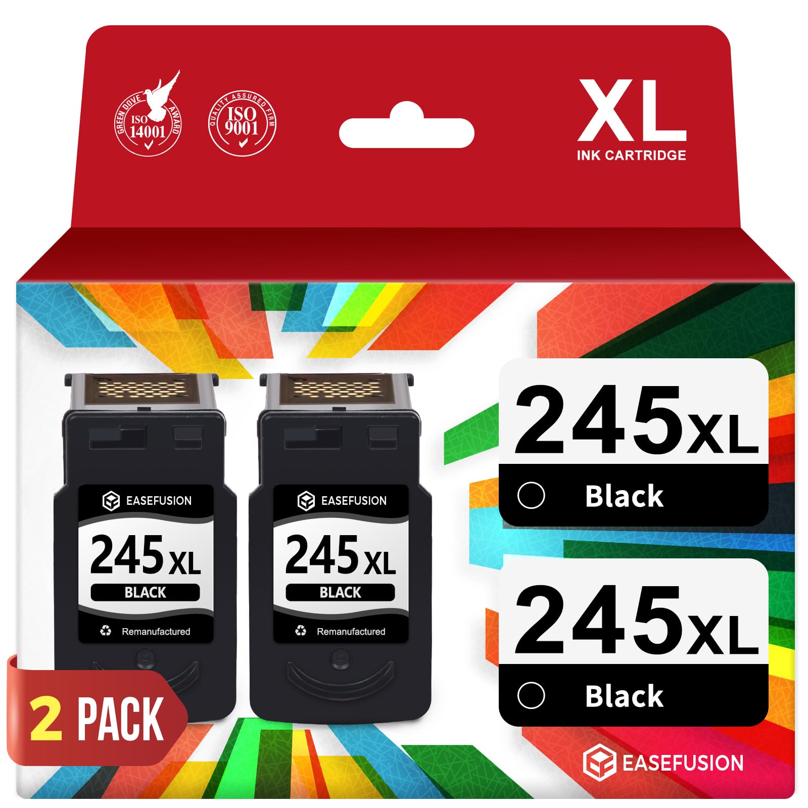 EaseFusion 245XL Ink Cartridges Replacement for Canon 245XL Black Ink ...