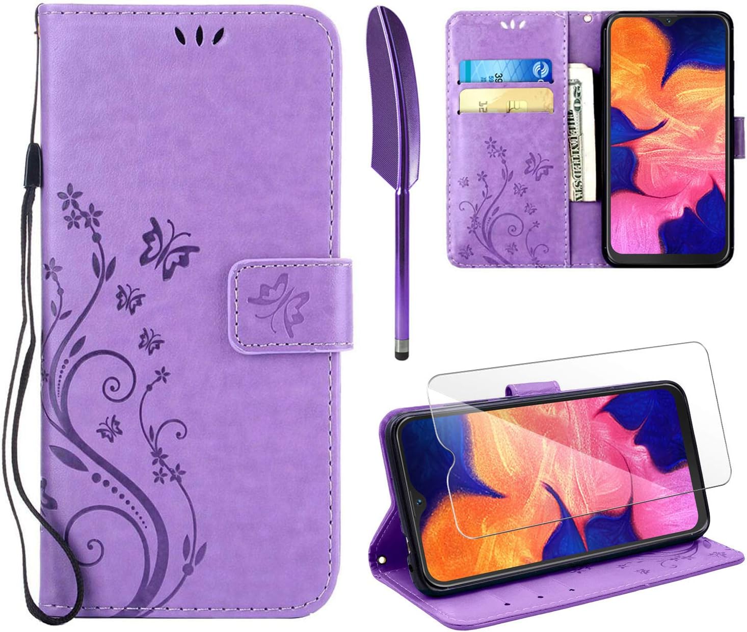 AROYI Coque Samsung Galaxy A10, Retro Design PU Etui Housse en Cuir ...