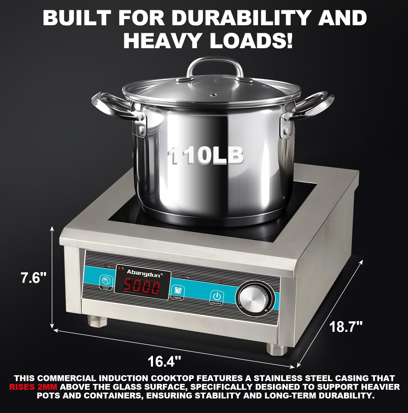 Mua Abangdun Commercial Induction Cooktop 5000W/190V~275V Commercial ...