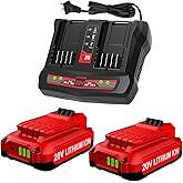 Amazon.com: Powilling 2Pack 20V CMCB202 3.5Ah Replacement for Craftsman 20V Battery V20 Lithium ...