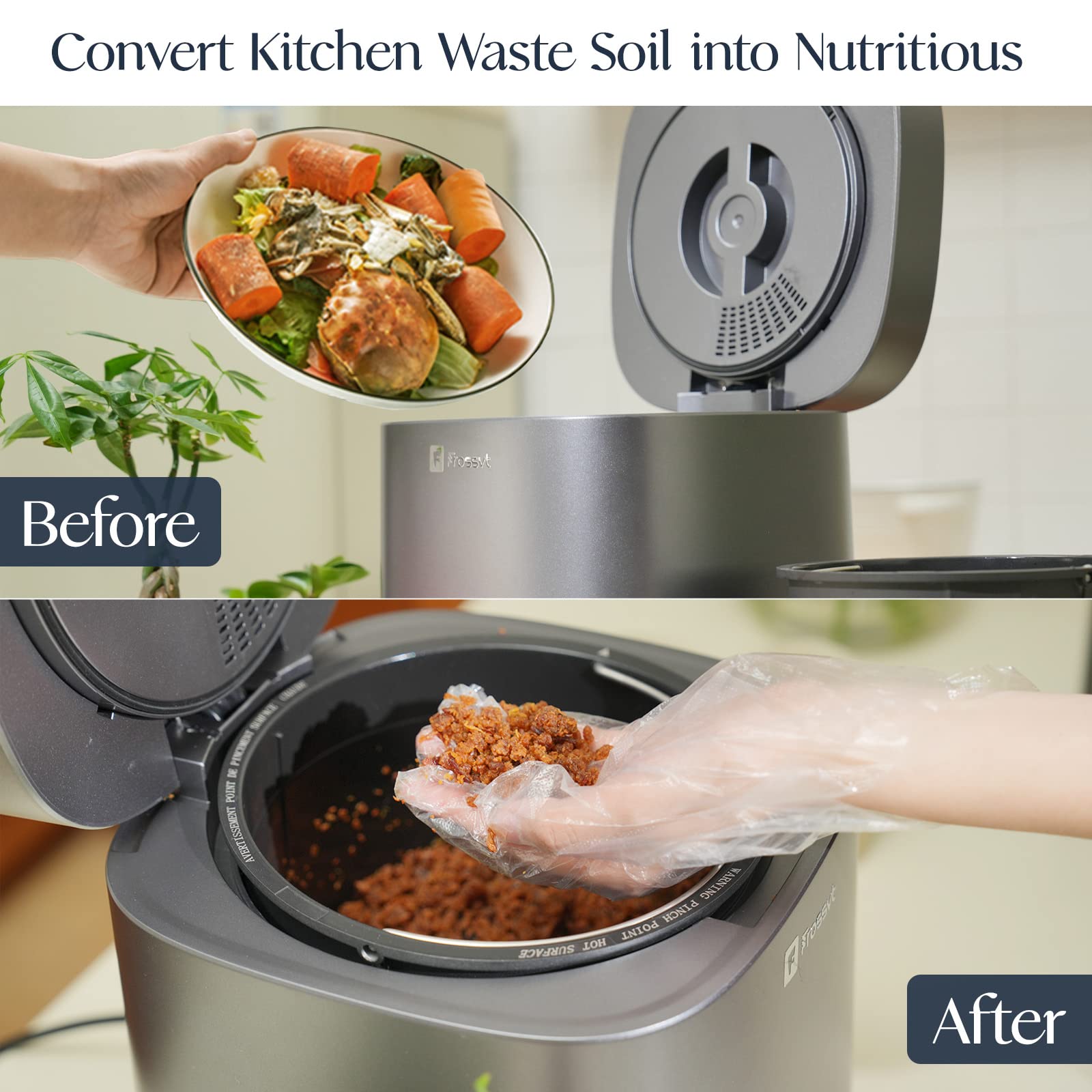 Mua Frossvt Compost Bin Kitchen, 2.5L Countertop Electric Kitchen Waste ...