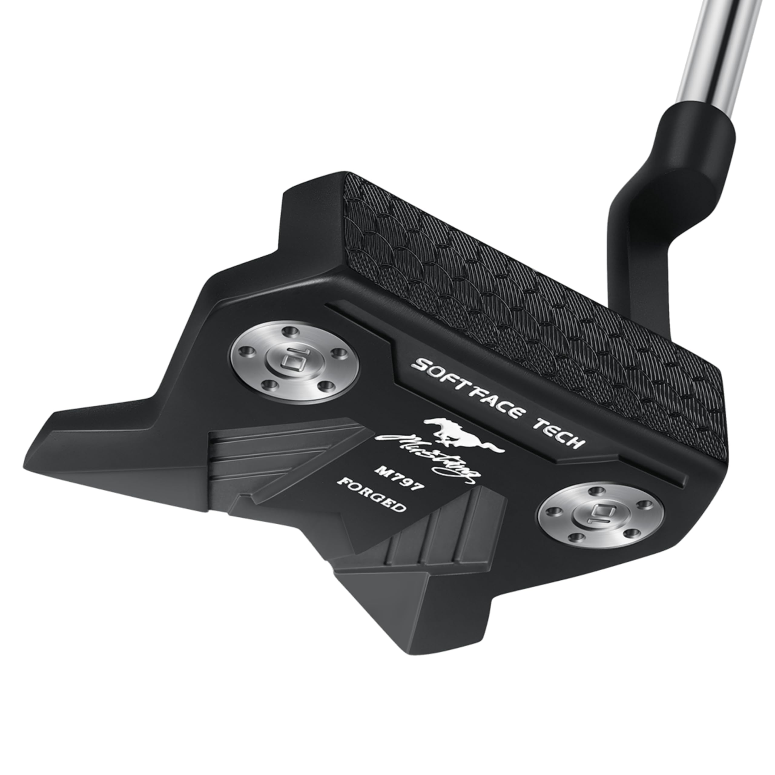 PGF G797 Mustang Mallet Plumber’s Neck Golf Putter [Black] [Right ...