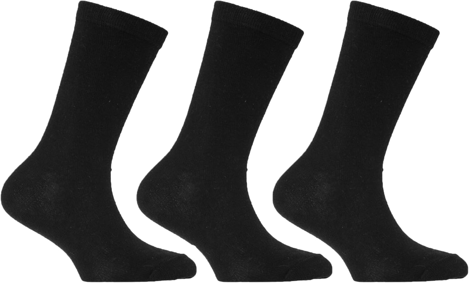 Childrens/Kids Plain Cotton Rich School Socks (Pack of 3) (UK Shoe 12.5 ...