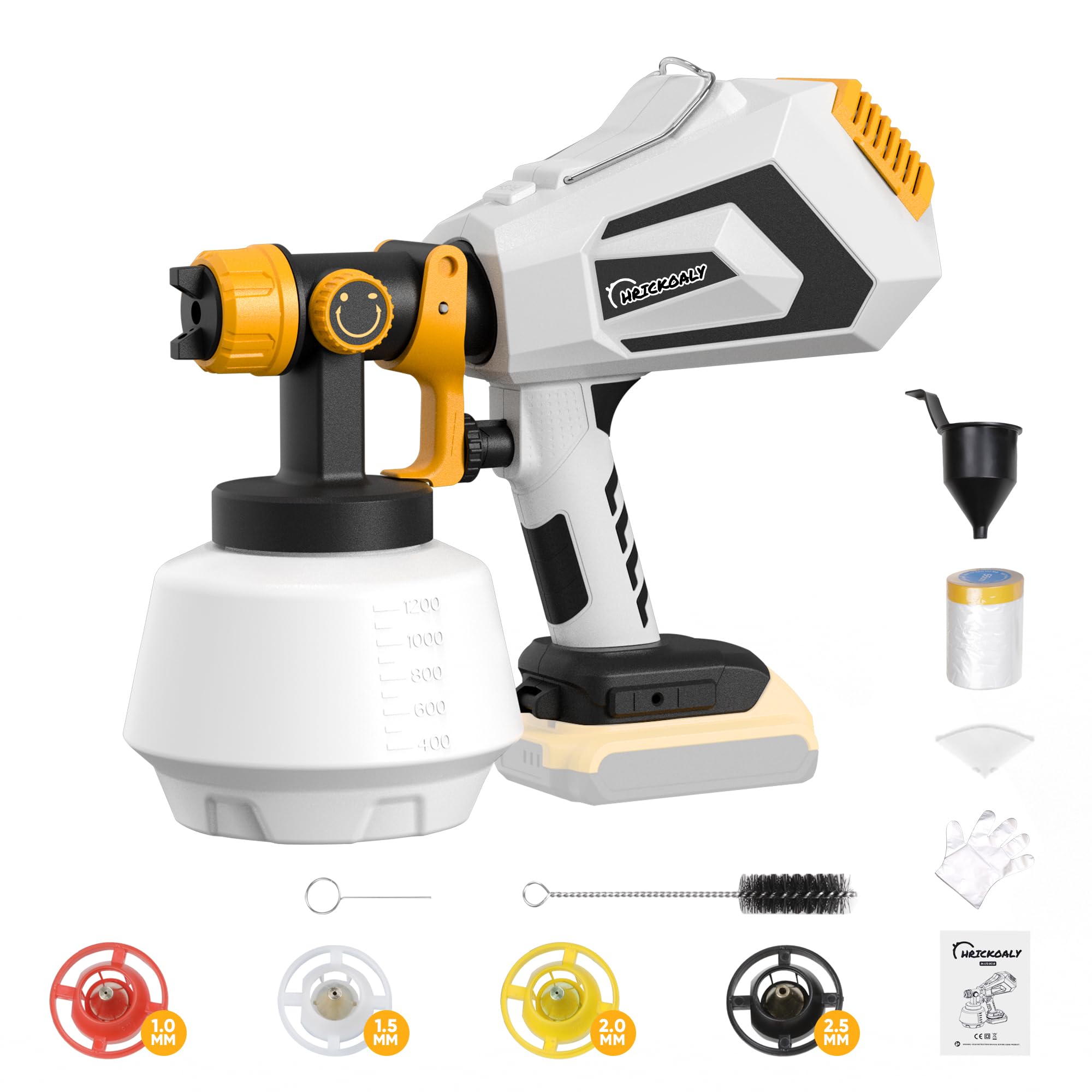 Cordless Paint Sprayer for Dewalt 20V MAX Battery, HVLP Spray Paint Gun ...