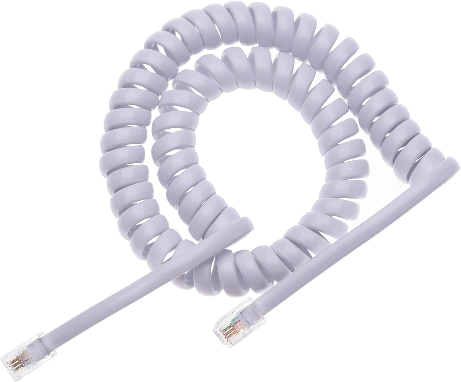 RJ10 Telephone Phone Cable Lead Curly Spring Coiled Spiral Handset Wire ...