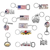 Amazon.com: TSY TOOL 12 Pack Silver NYC Souvenir Keychain Collection ...