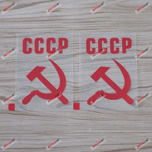 2X red 4'' CCCP Soviet Union Decal Sticker Car Vinyl Russian Hammer ...