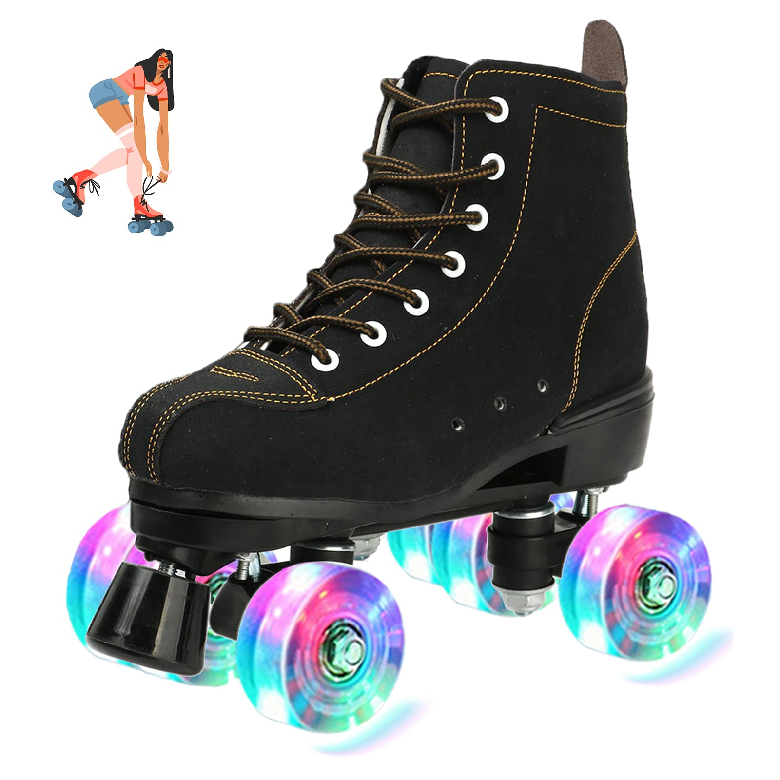 Mua Women's Roller Skates High Top Double Row Outdoor and Indoor Roller ...