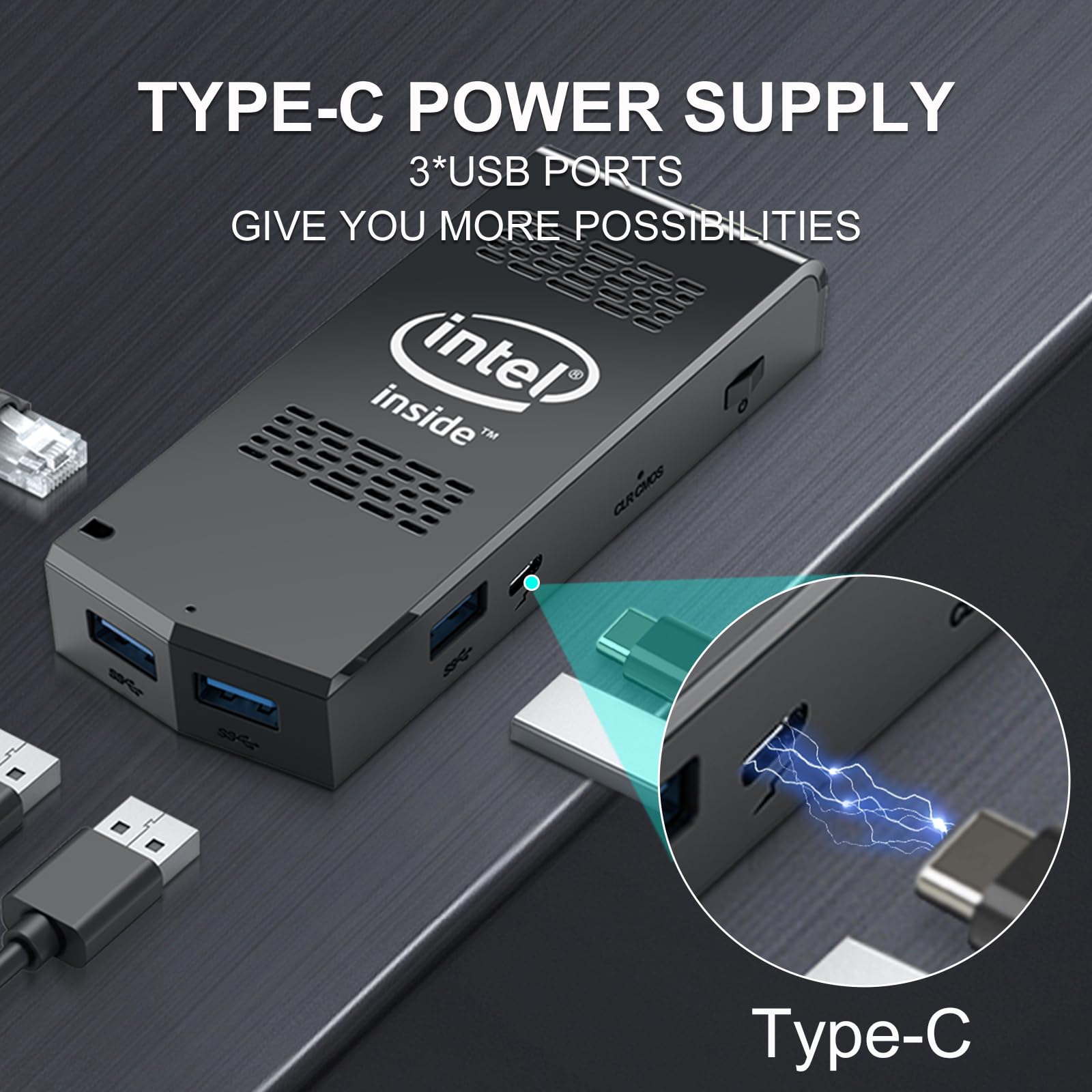 AIOEXPC Mini PC Stick Intel Celeron N4000 2.8GHz Windows 11 Pro 8GB ...