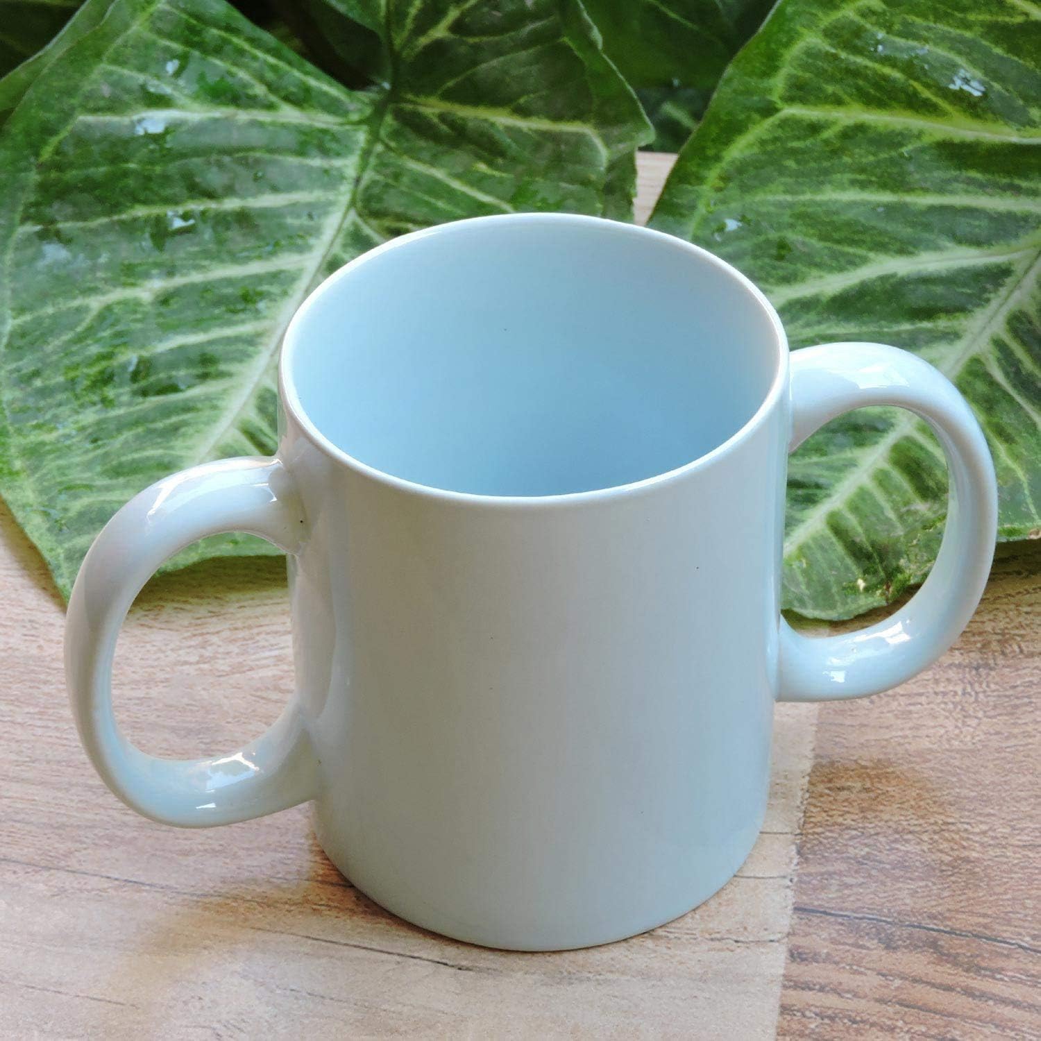 Dual Handle Mug | Two Handled Ceramic Drinking Mug for Secure Hold | 11 ...