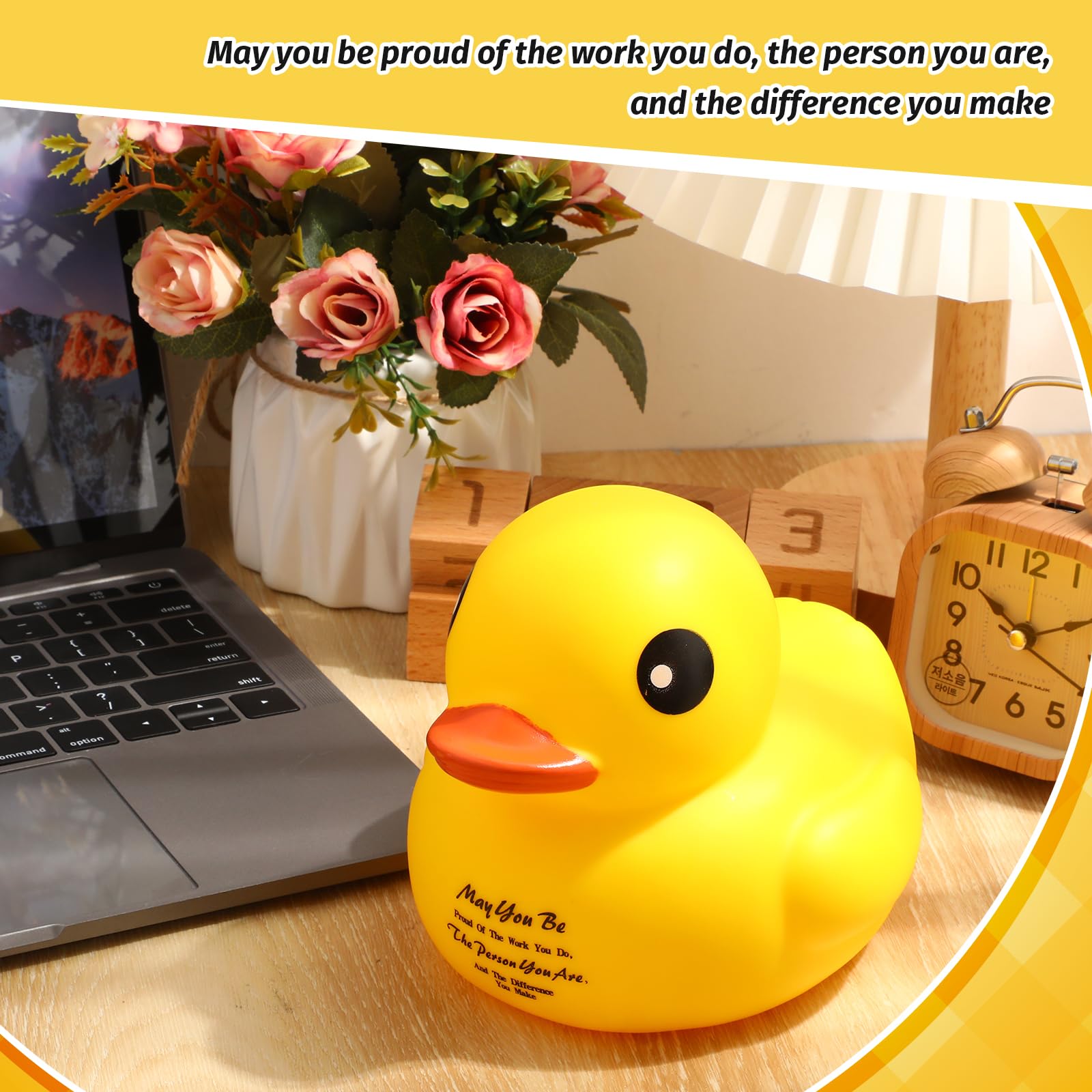 Mua Honoson 6.89 Inch Thank You Rubber Duck Giant Glitter Rubber Duck ...