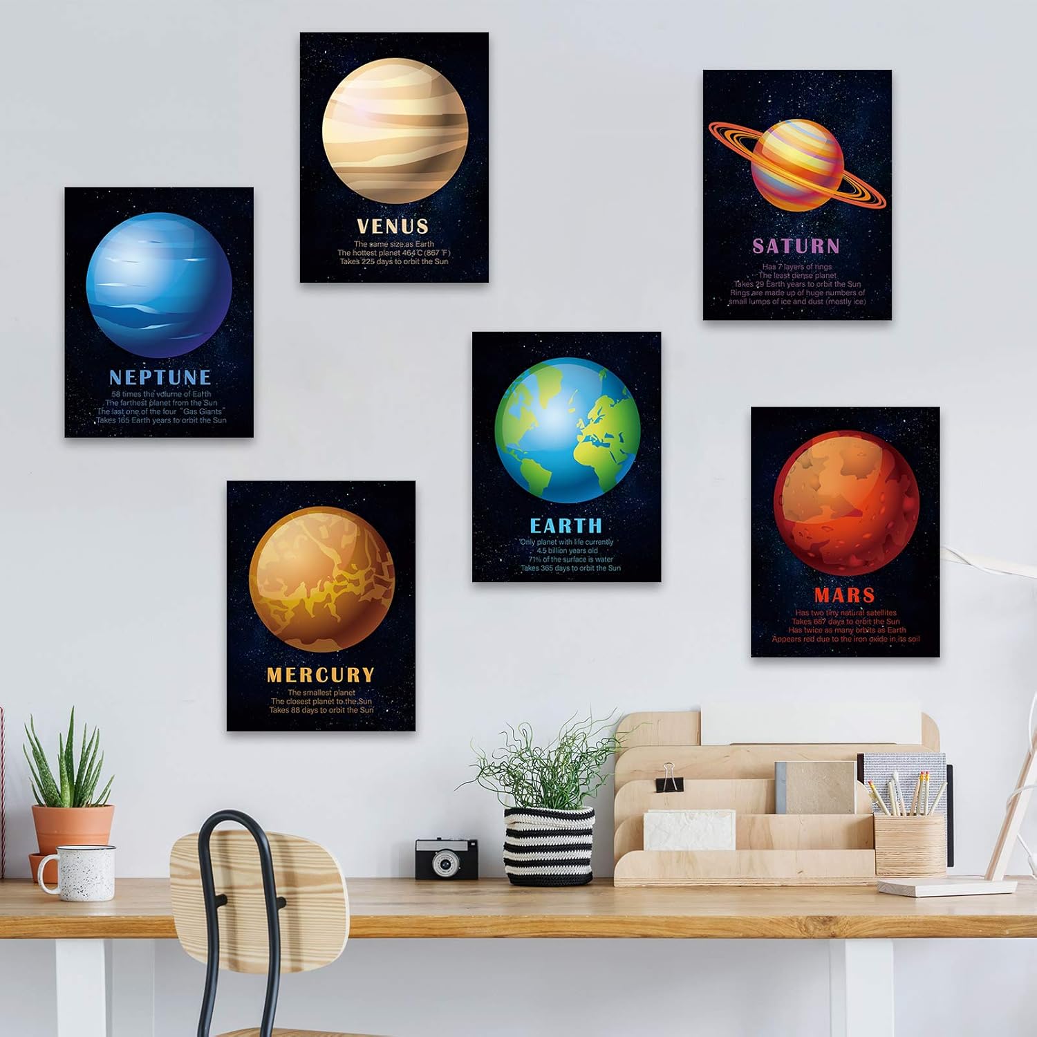 Outus 12 Pieces Solar System Educational Teaching Posters Laminated ...